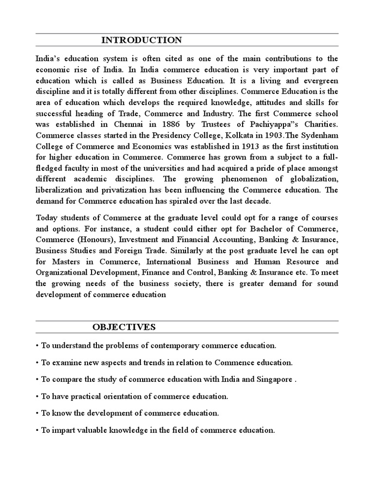 Commerce Education | PDF | Vocational Education | College