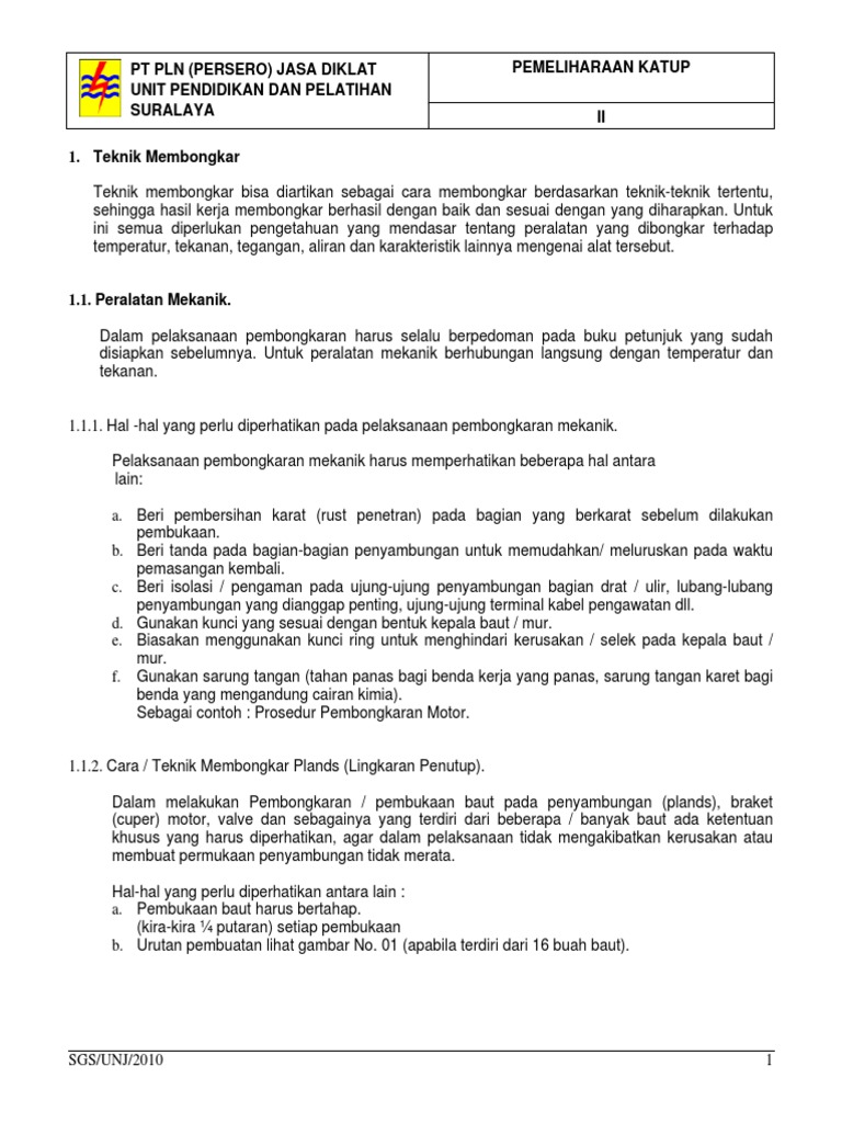 02.teknik Membongkar&Membersihkan Turbin | PDF 02.teknik Membongkar&Membersihkan Turbin | PDF