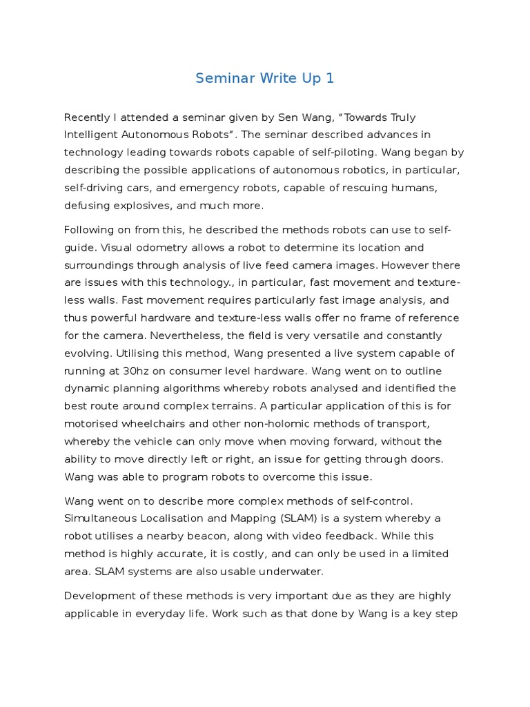 Seminar Write Up 1