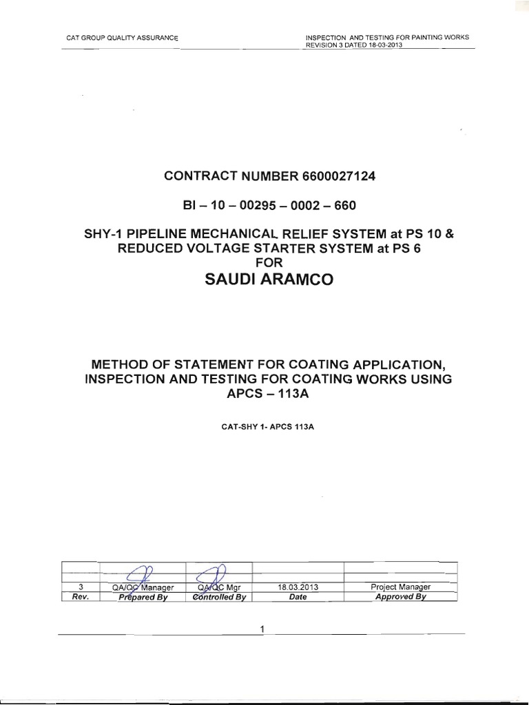 Apcs 113a Rev 3 Pid Approval | PDF | Quality Assurance | Paint