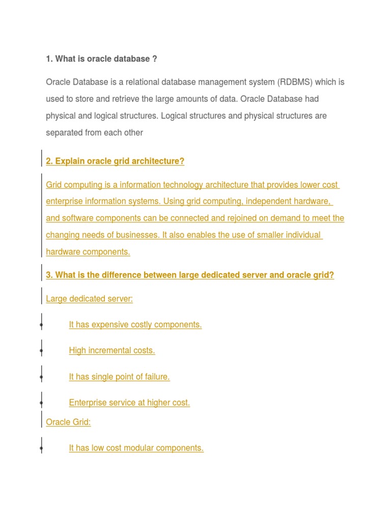 What Is Oracle Database ?: 2. Explain Oracle Grid Architecture? | PDF ...