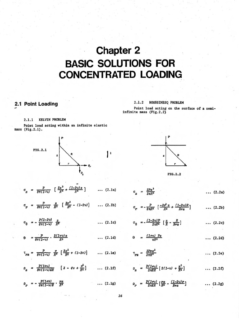 Chapter 2 - BASIC SOLUTIONS FOR CONCENTRATED LOADING PDF | PDF