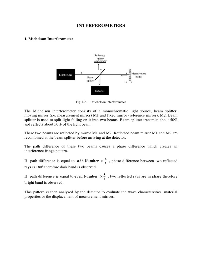 Overview of Interferometer Types | PDF | Interferometry | Equipment