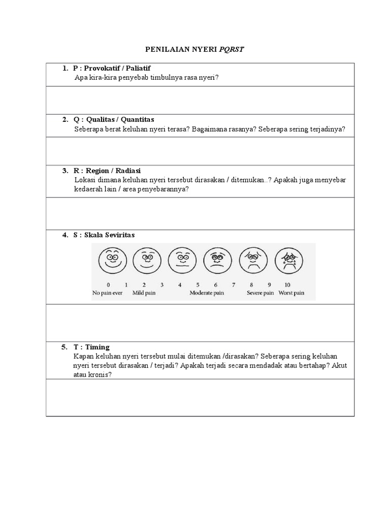 Penilaian Nyeri PQRST | PDF
