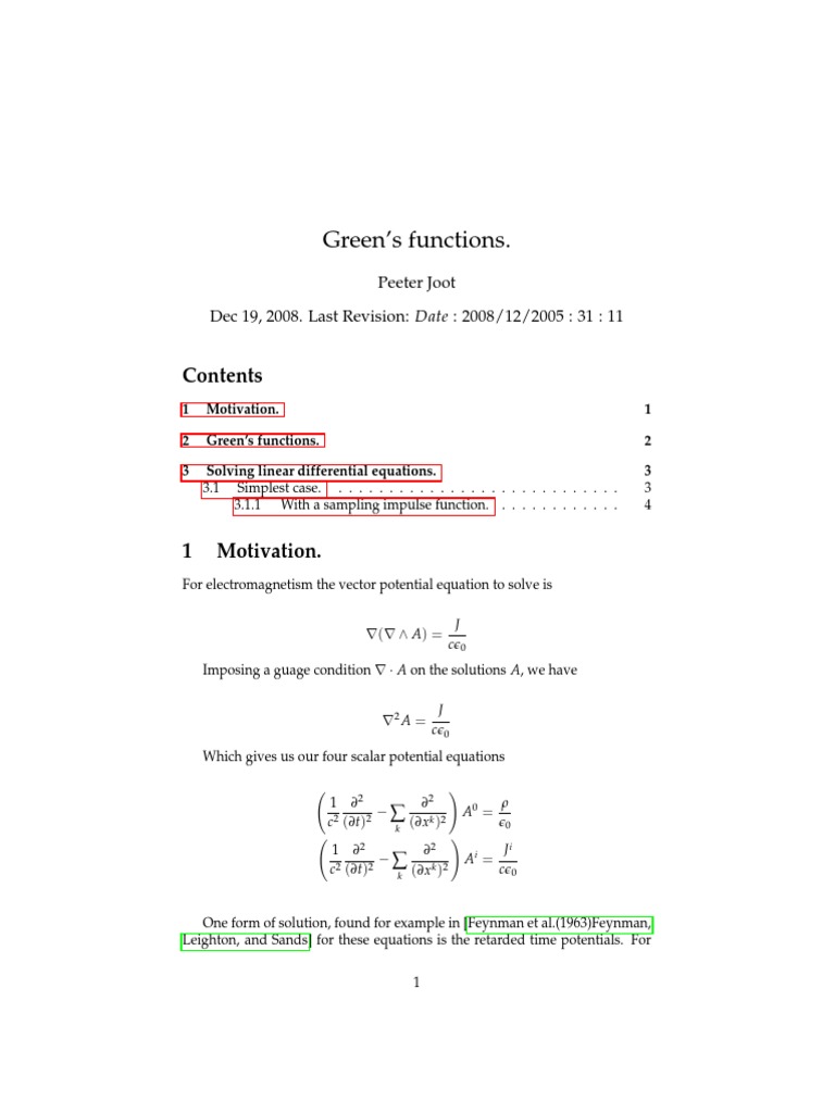 IMP Greens | PDF | Green's Function | Equations