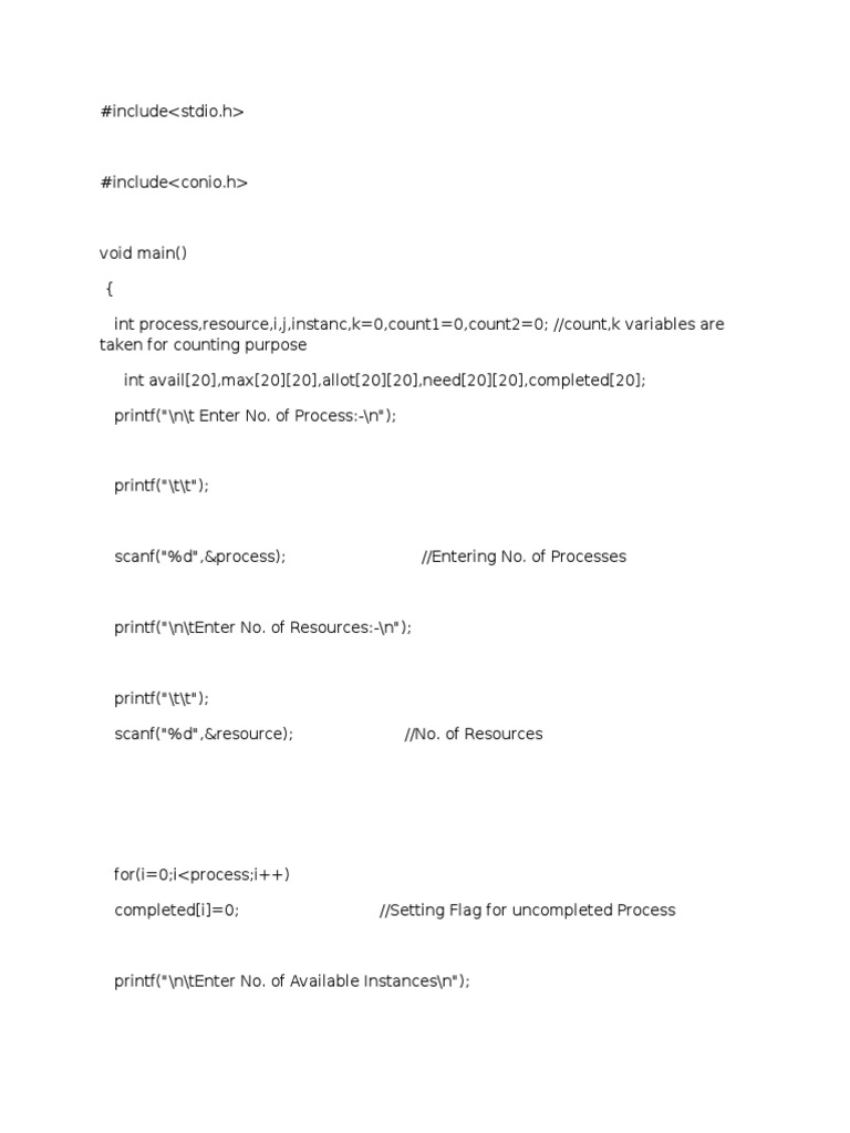Deadlock Avoidance Bankers Algorithm | PDF | Computer Science ...