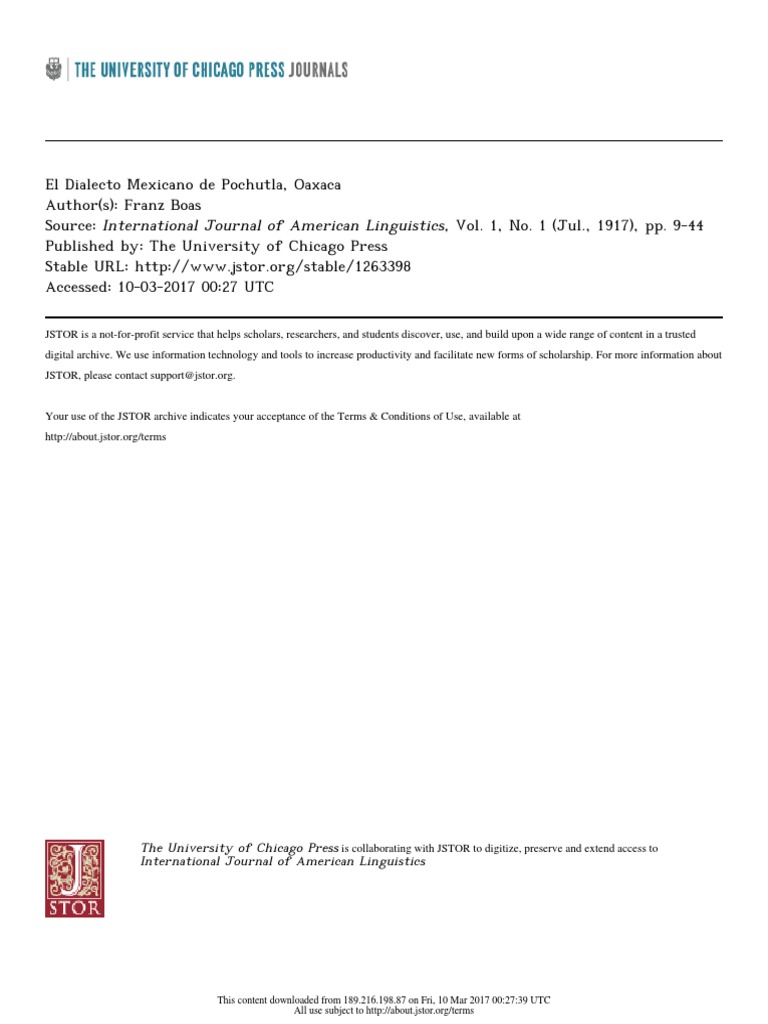El Dialecto Mexicano de Pochutla, Oaxaca | PDF | Vocal | Náhuatl