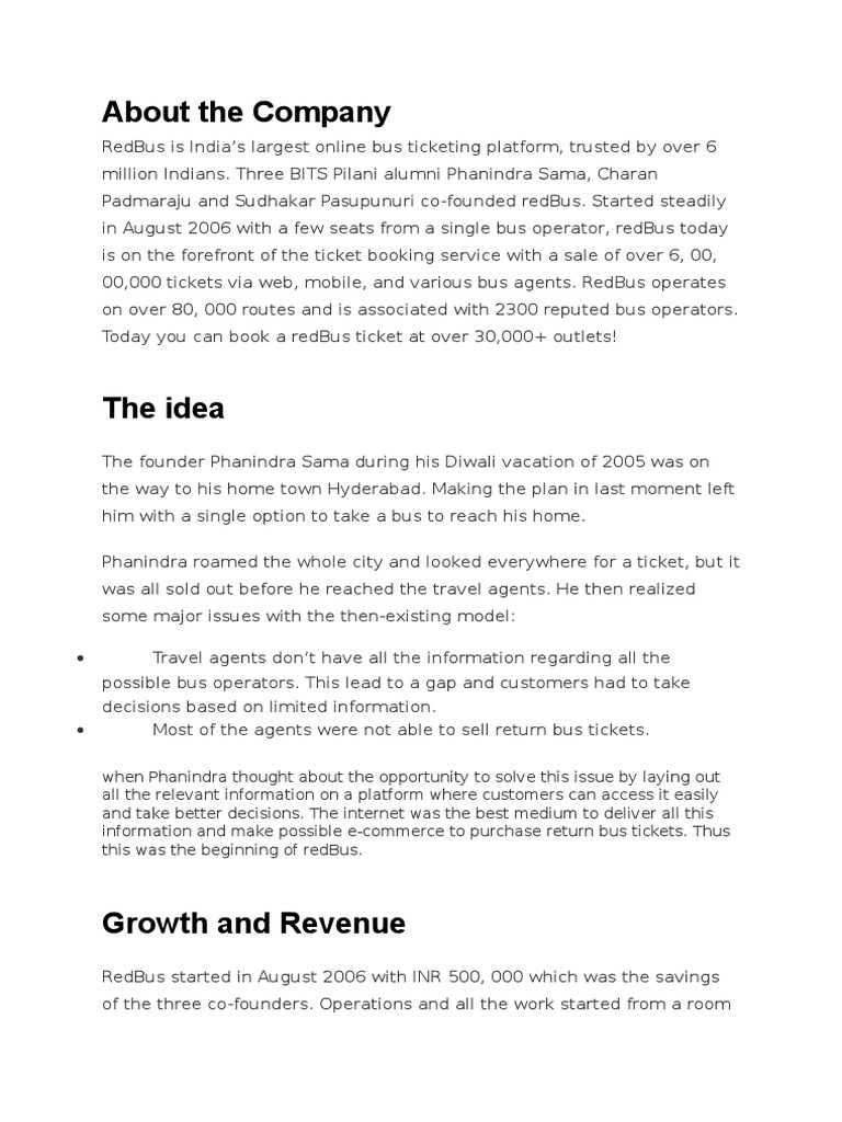 Case Study of REdbus | PDF | Business | Marketing