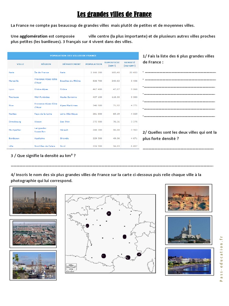 Les grandes villes de France | PDF | Lyon | Agréable