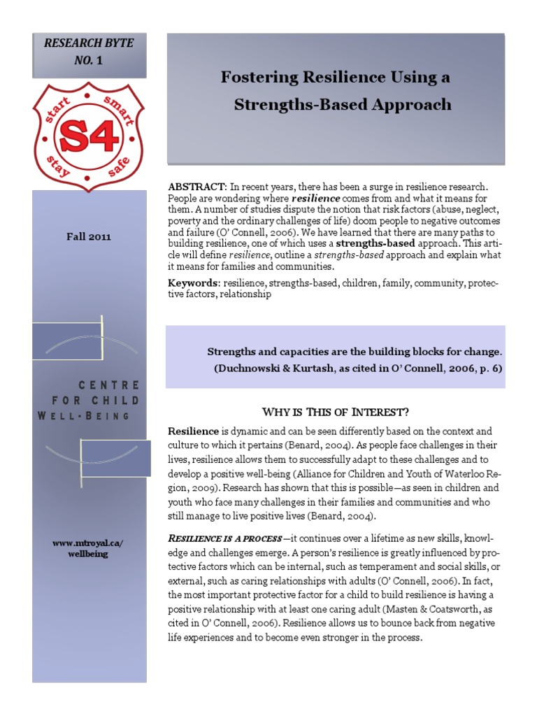 Strengths Based Approach RB | PDF | Psychological Resilience | Action ...
