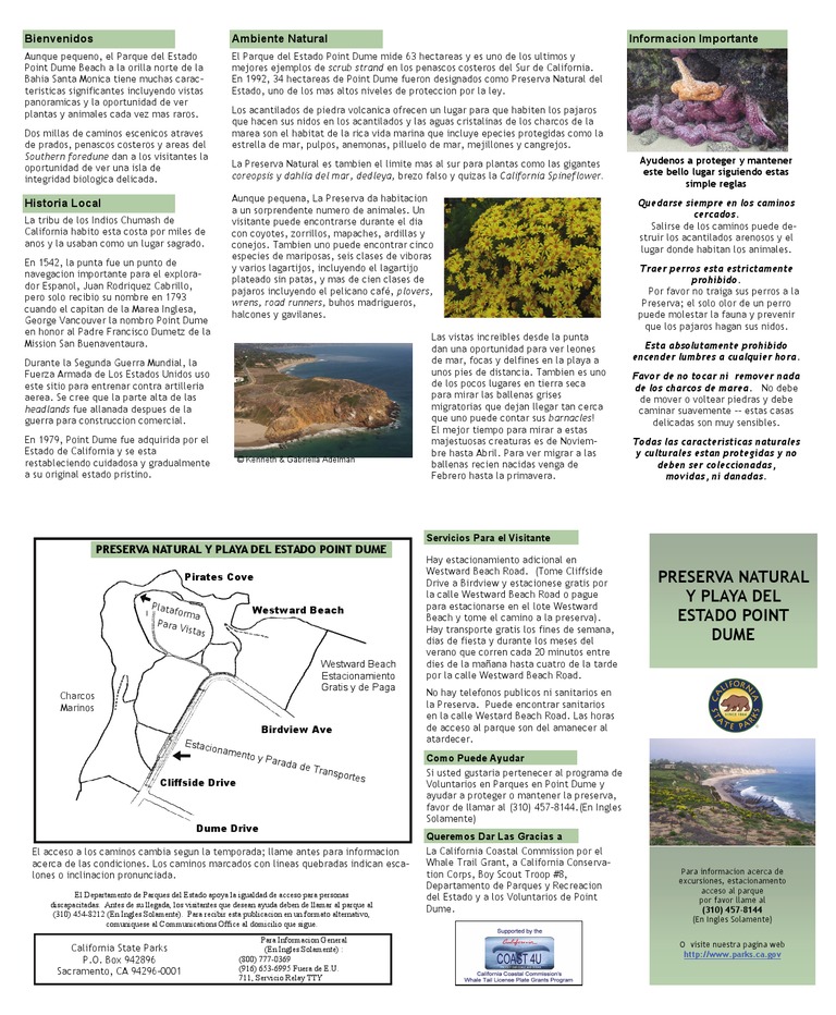 Point Dume State Beach Park Brochure - Spanish | PDF | Naturaleza