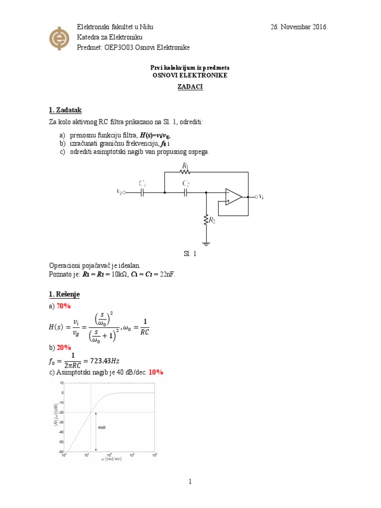 Osnovi Elektronike Ispit | PDF