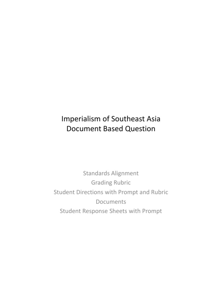 Imperialism of Southeast Asia DBQ | PDF | French Indochina | Imperialism