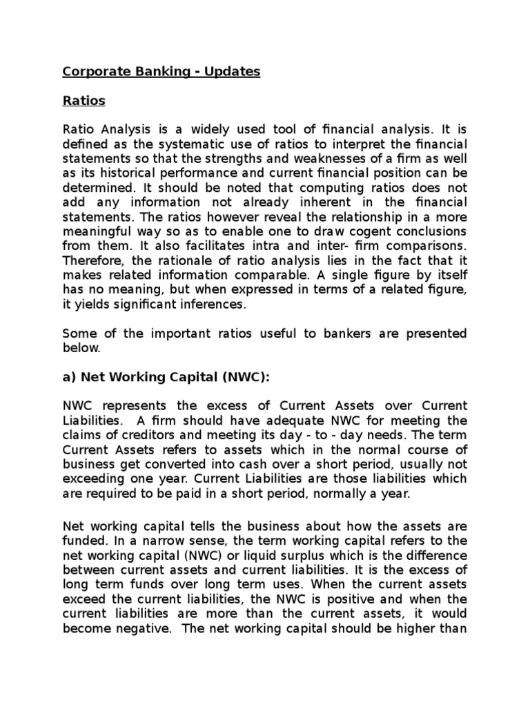 Corporate Banking - Updates Ratios | PDF | Dividend | Net Income