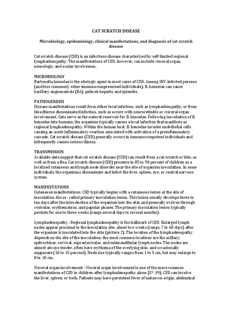 Cat Scratch Disease | PDF | Medicine | Medical Specialties