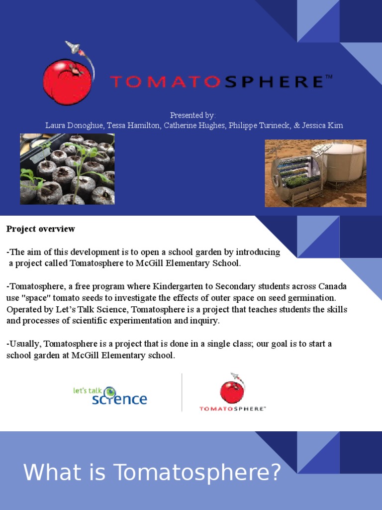 Tomatosphere Project at McGill School | PDF | Science Education | Science