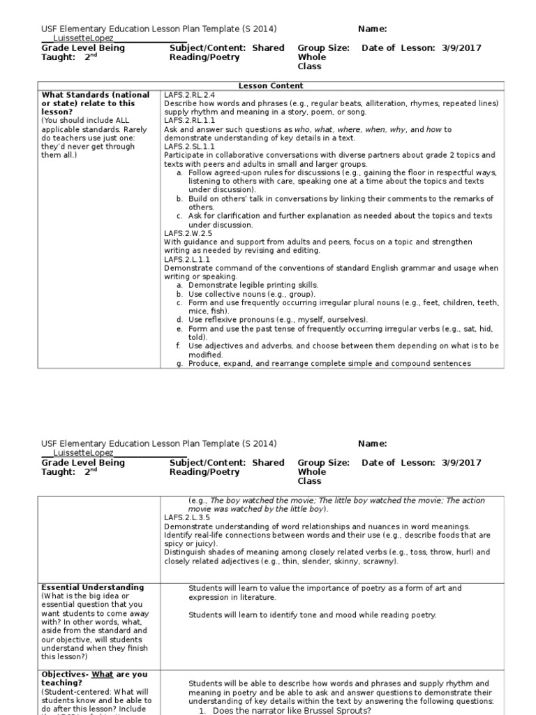 CT Observation Shared Reading Poem | PDF | Lesson Plan | Teaching Method