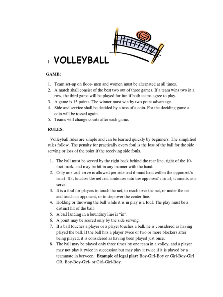 Volleyball Rules PDF | PDF