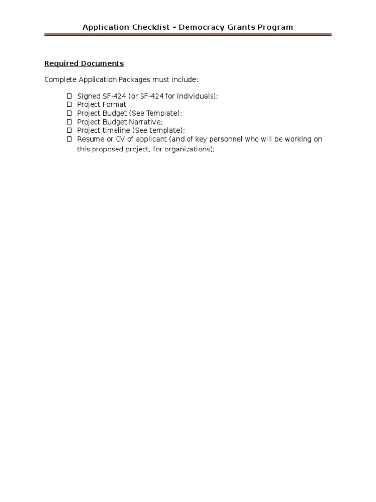 Application Completion Checklist | PDF