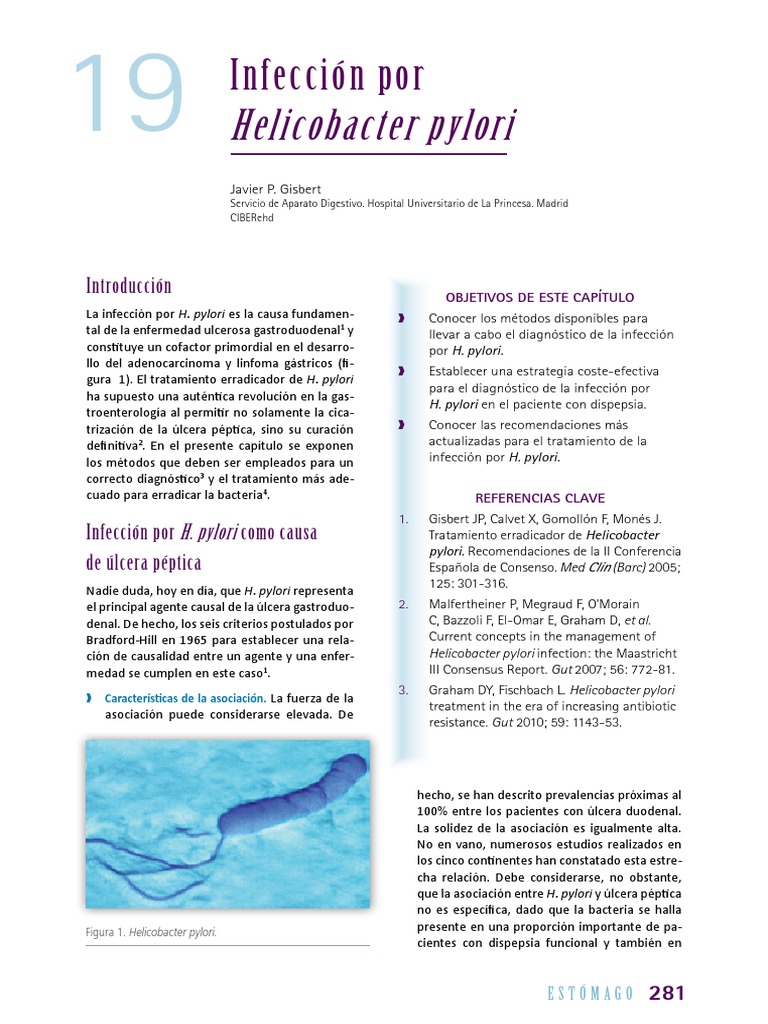 Diagnóstico y tratamiento de la infección por Helicobacter pylori | PDF ...