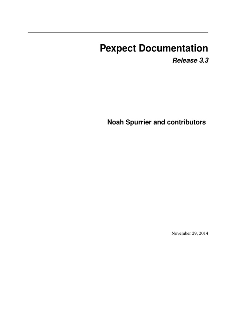 Pexpect Documentation: Release 3.3 | PDF | Computer Terminal | File ...