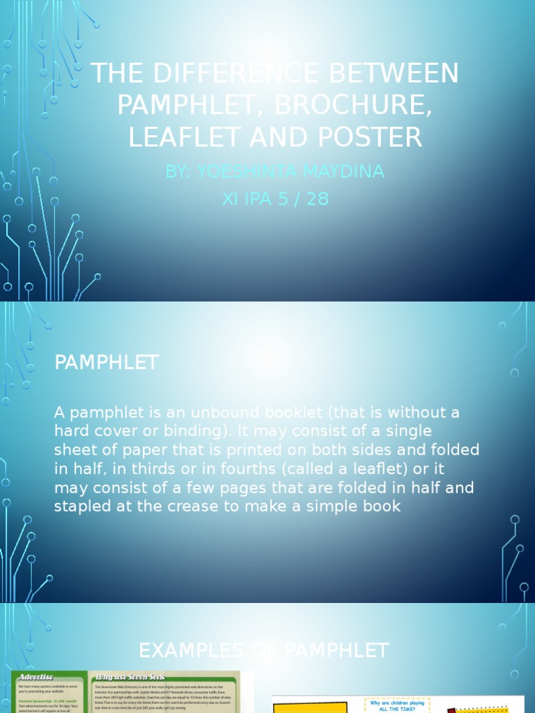 The Difference Between Pamphlet, Brochure, Leaflet | PDF