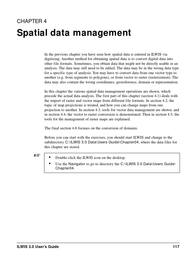 Spatial Data Management: C:/ILWIS 3.0 Data/Users Guide/Chapter04 | PDF ...