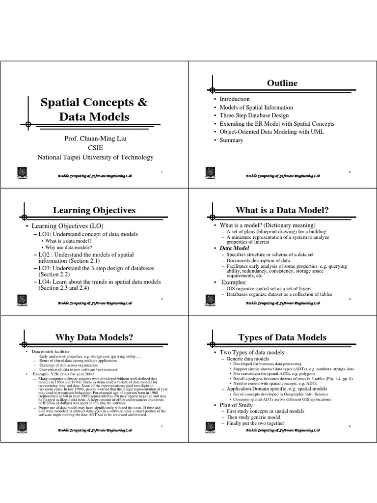 Ch2 Spatial Concepts Data Models | PDF | Relational Database | Relational Model