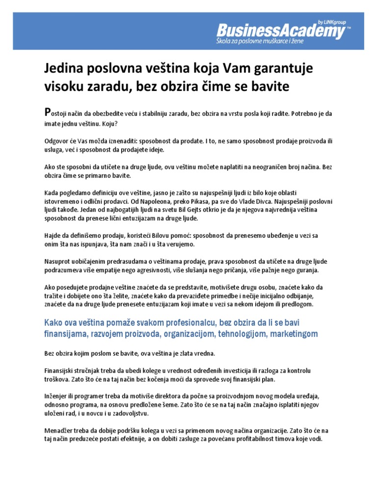 Poslovna Vestina PDF | PDF