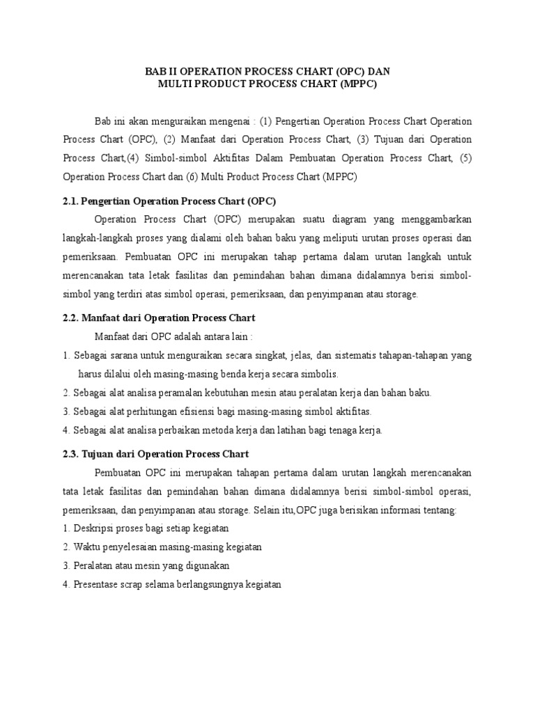 Bab II Operation Process Chart Fix | PDF
