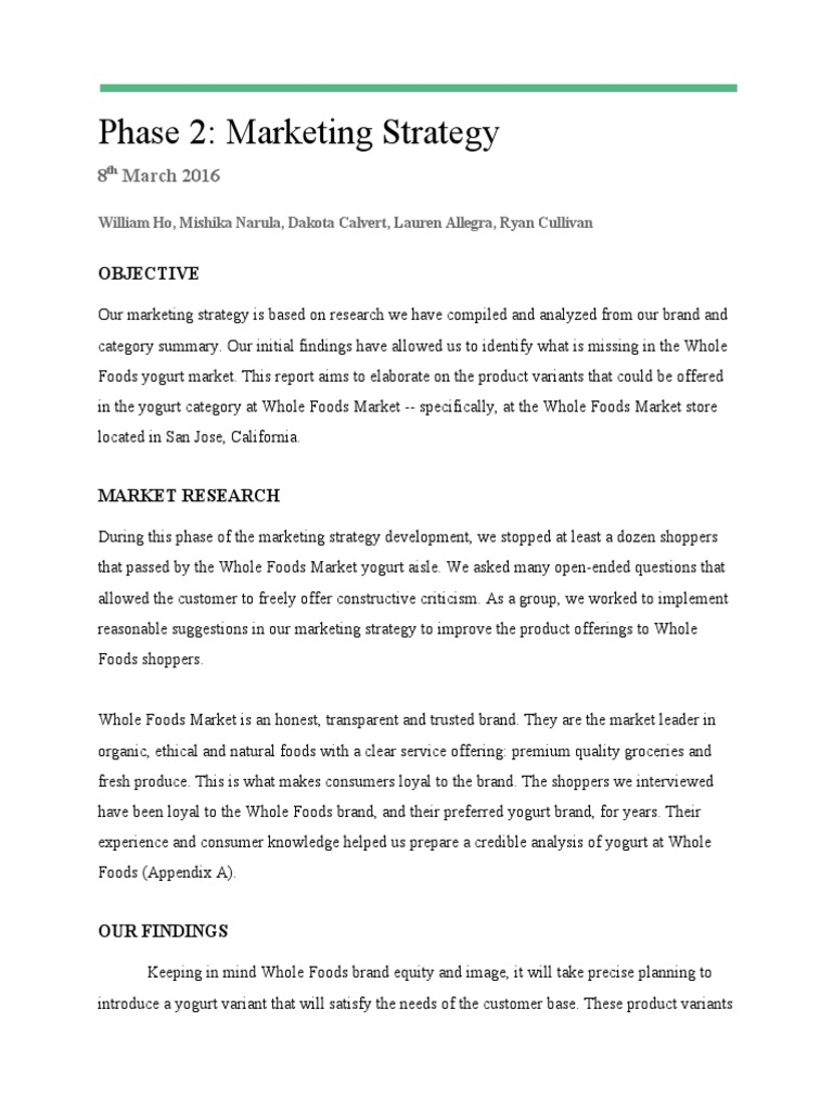 Phase 2 Paper | PDF | Yogurt | Whole Foods Market