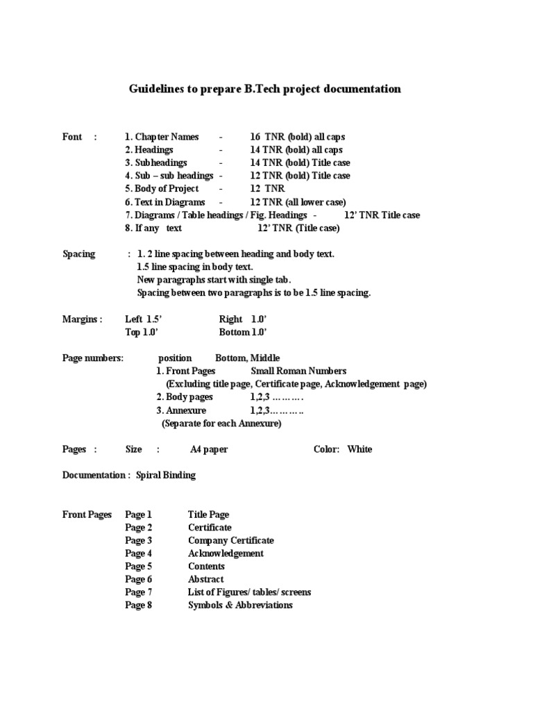 Guidelines for Effective B.Tech Project Documentation | PDF | Ellipsis | Algorithms