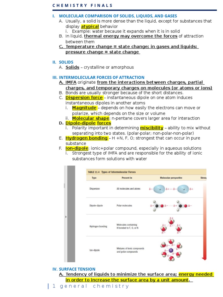 Chemistry 1 Notes | PDF | Acid | Solution