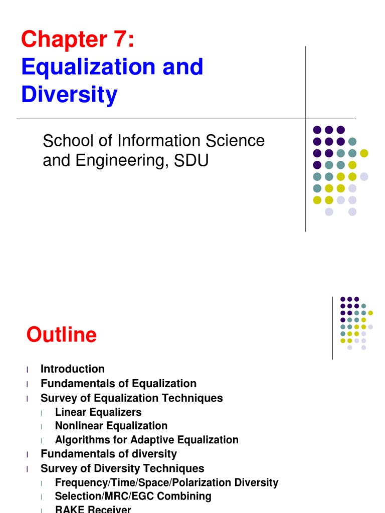Equalization and Diversity: School of Information Science and Engineering, SDU | Download Free ...
