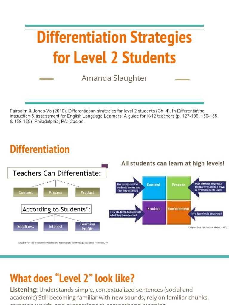 Differentiation Strategies For Level 2 Students | PDF | Reading ...