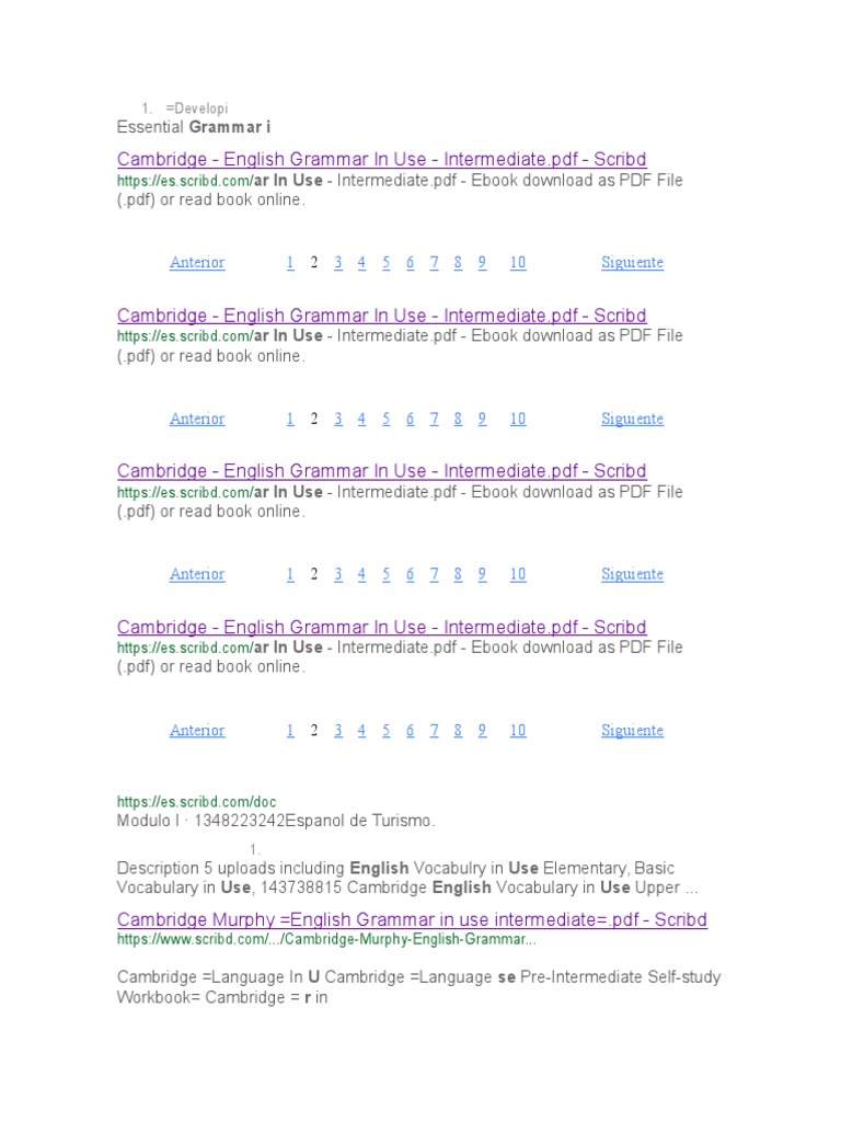 Intermediate English Grammar Guide | PDF