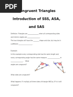Unit 3 Lesson 2 Video Sss Sas Notes | PDF | Triangle | Elementary Geometry
