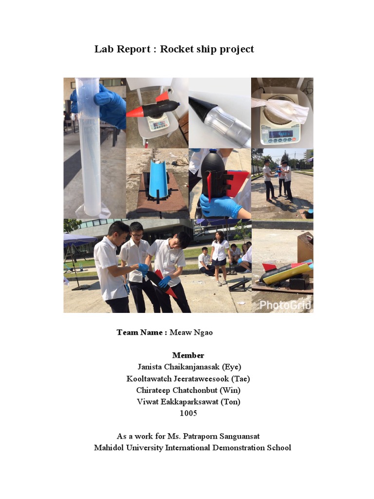 Student Rocket Experiment Report | PDF | Sodium Bicarbonate | Physical ...