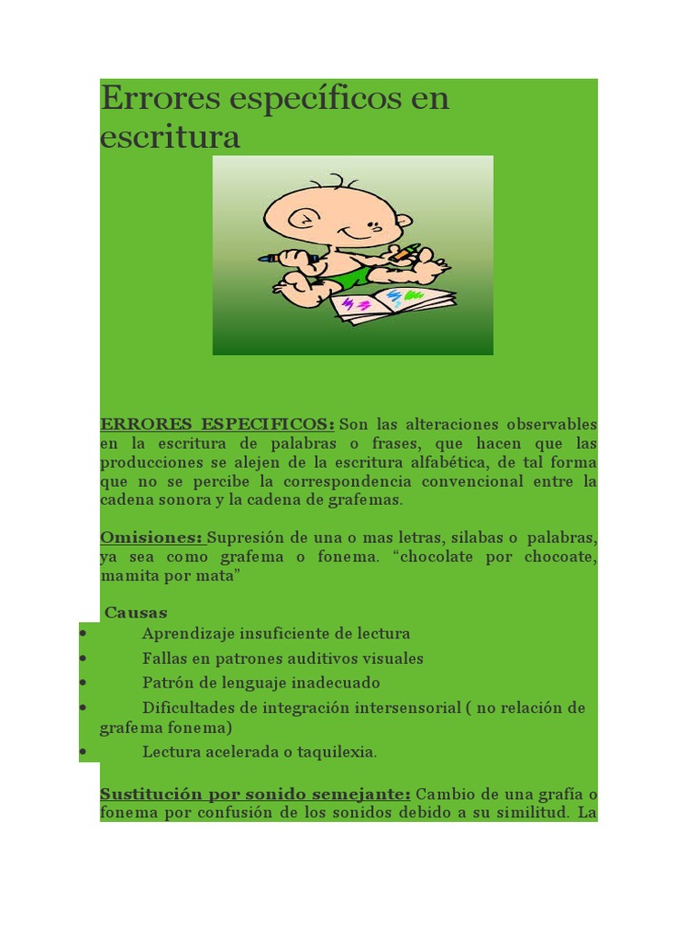 Errores Comunes en la Escritura | PDF | Escritura | Palabra
