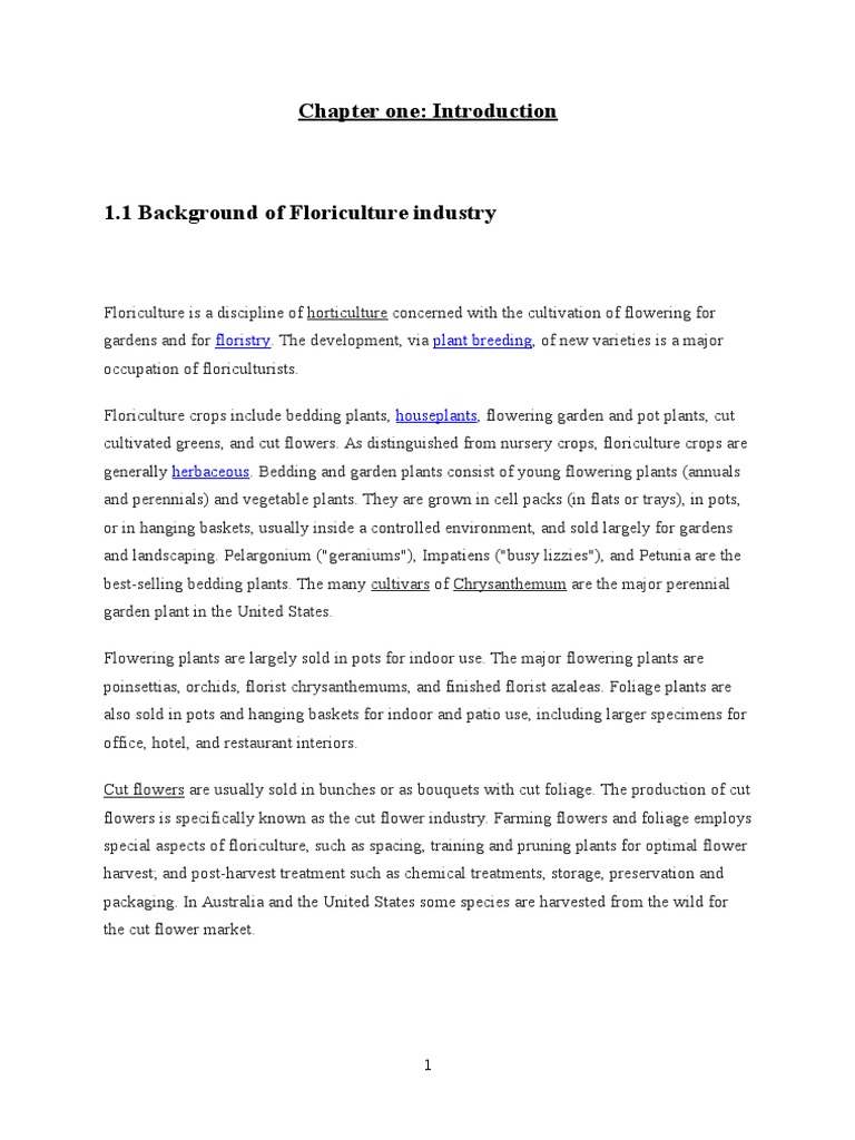 Chapter One: Introduction: Floristry Plant Breeding | PDF | Flowers ...