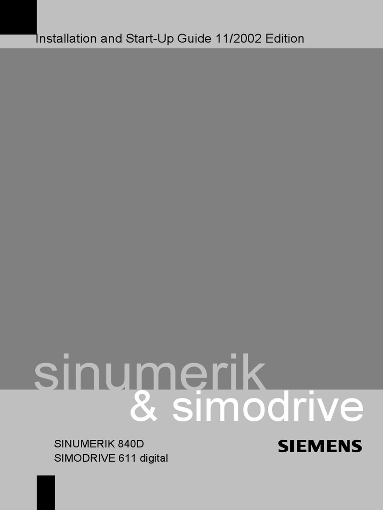 Simodrive: Installation and Start-Up Guide 11/2002 Edition | PDF ...