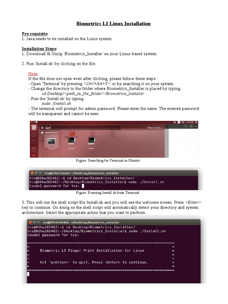 Biometrics Linux Installation | PDF