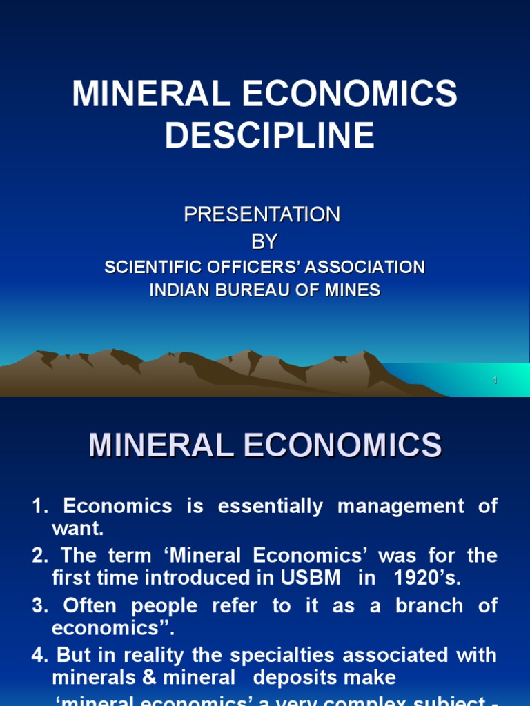 Mineral Economics | PDF | Transport | Economics