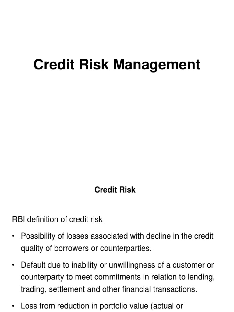 Credit Risk Management Guide | PDF | Credit (Finance) | Credit Risk