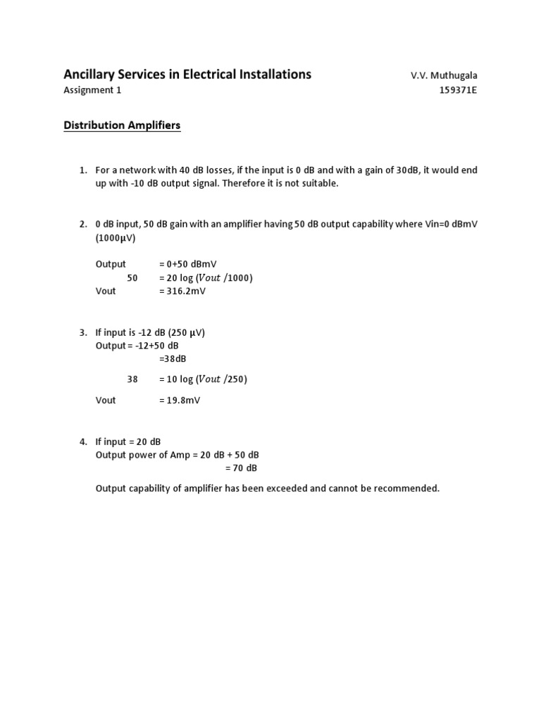 Ancillary Services in Electrical Installations | PDF