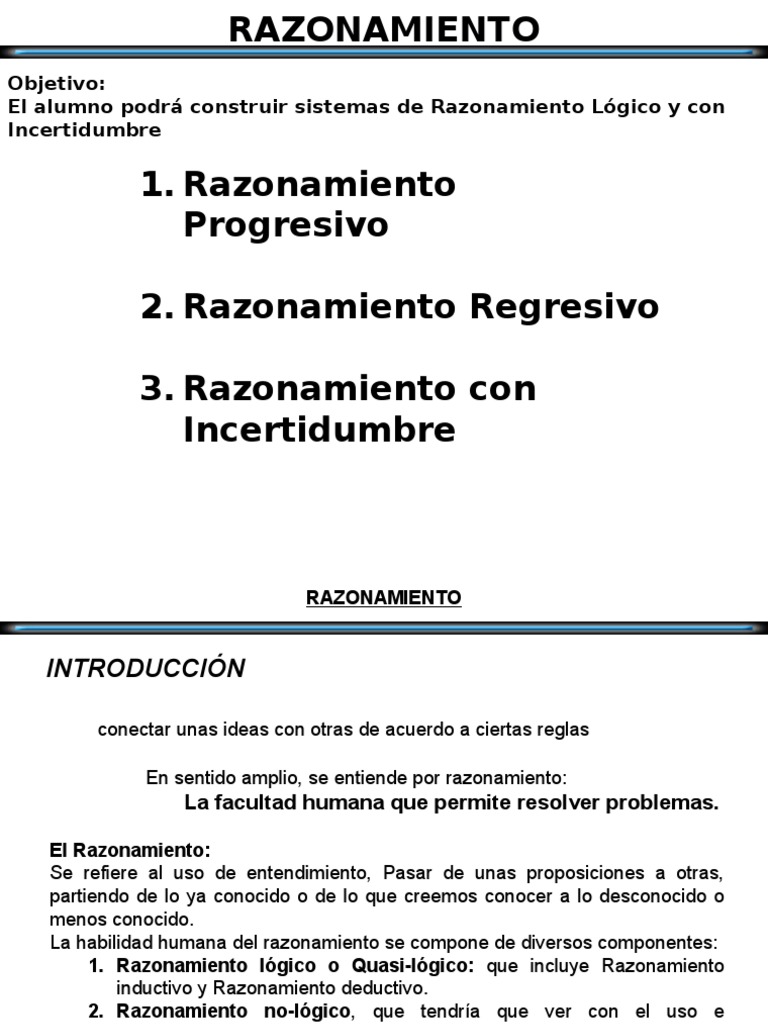 Unidad-VI Razonamiento 1 | PDF | Lógica de primer orden | Razón