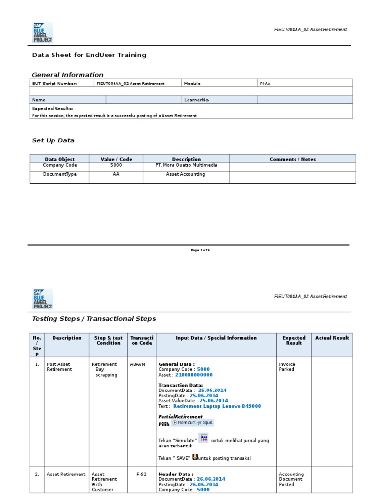 Data Sheet For Enduser Training: General Information | Download Free ...