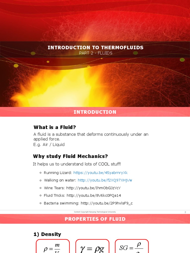 Introduction To Thermofluids: Part 2 - Fluids | PDF | Viscosity | Pressure Measurement