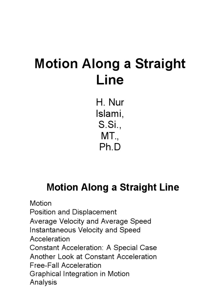 Motion Along A Straight Line | PDF | Euclidean Vector | Velocity