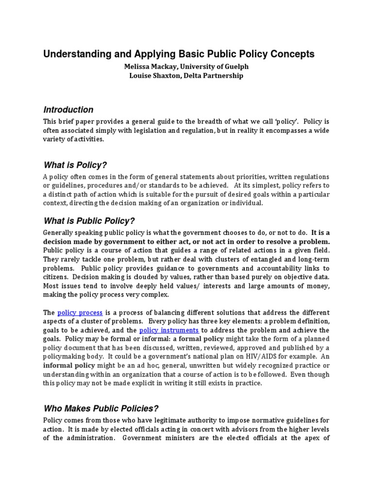 Understanding Public Policy PDF | PDF